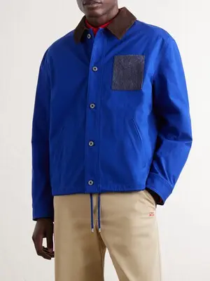 Loewe Suede-trimmed Cotton Jacket