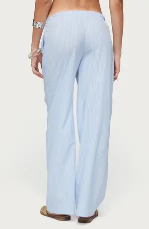 EDIKTED Cersei Stripe Low Rise Straight Leg Pants
