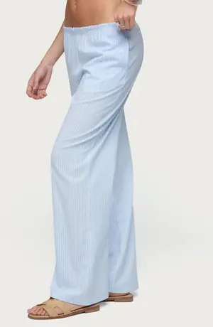EDIKTED Cersei Stripe Low Rise Straight Leg Pants