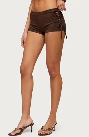 EDIKTED Jilly Side Cutout Micro Shorts