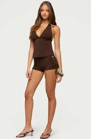 EDIKTED Jilly Side Cutout Micro Shorts