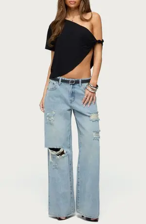 EDIKTED Asymmetric One-shoulder Top