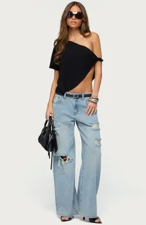 EDIKTED Asymmetric One-shoulder Top