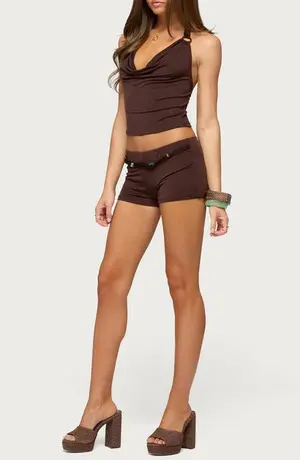 EDIKTED Janya Cowl Neck Halter Top