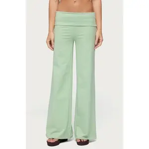 EDIKTED Cammy Wide Leg Foldover Pants