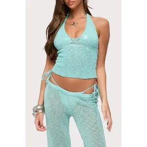 EDIKTED Bena Textured Knit Halter Top