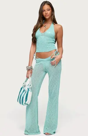 EDIKTED Bena Textured Knit Halter Top
