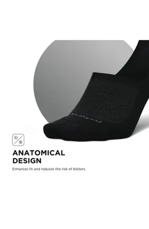 FEETURES Elite Light Cushion Invisible Socks With Targeted Compression And Anti-slip Technology - Graphite