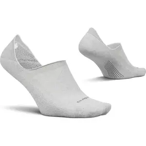 FEETURES Elite Light Cushion Invisible Socks Antislip Sport Sock Liner With Targeted Compression - Light Gray
