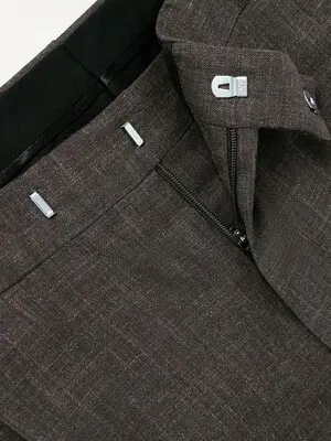 Mr P. Straight-leg Pleated Wool, Silk And Linen-blend Suit Trousers