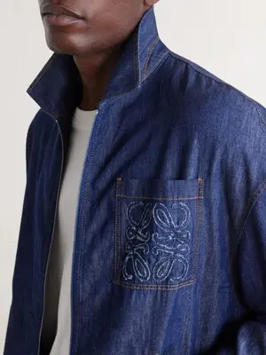 Loewe Anagram-appliqué Cotton Chambray Jacket