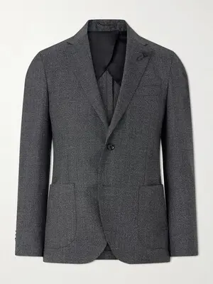 LARDINI Double-breasted Wool Blazer - Gray