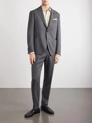 LARDINI Double-breasted Wool Suit Jacket