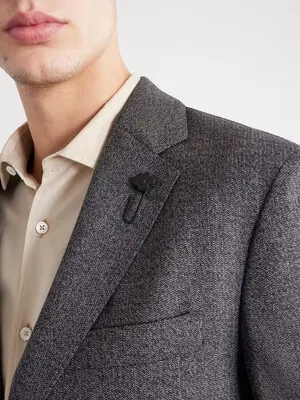 LARDINI Double-breasted Wool Suit Jacket