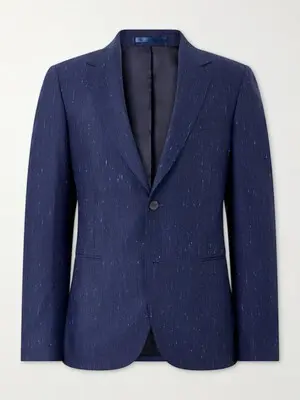 Mr P. Wool And Silk-blend Dupioni Suit Jacket - Blue