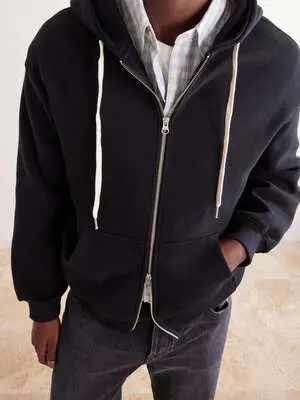 FRIZMWORKS Waffle-knit Cotton Zip-up Hoodie