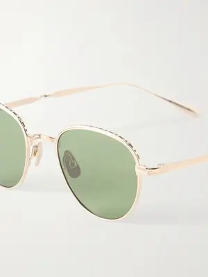 Garrett Leight Wells J Round-frame Titanium Sunglasses