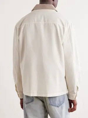 FRAME Suede-trimmed Cotton-blend Jacket