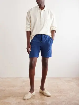 Fedeli Slim-fit Cotton-terry Drawstring Shorts