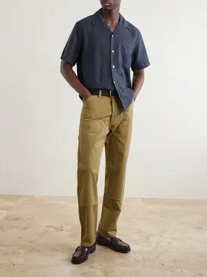 DRAKE'S Camp-collar Linen Shirt