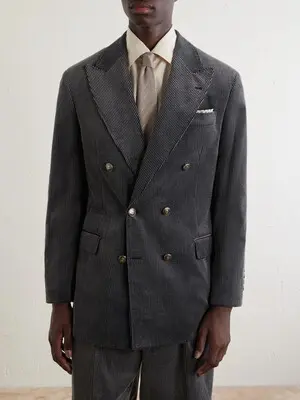 Brunello Cucinelli Slim-fit Double-breasted Cotton-corduroy Suit Jacket