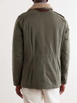 Brunello Cucinelli Shearling-trimmed Padded Canvas Utility Jacket