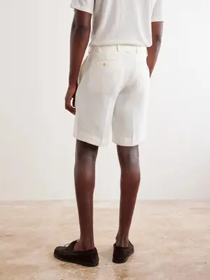 Anderson & Sheppard Straight-leg Garment-dyed Linen Shorts