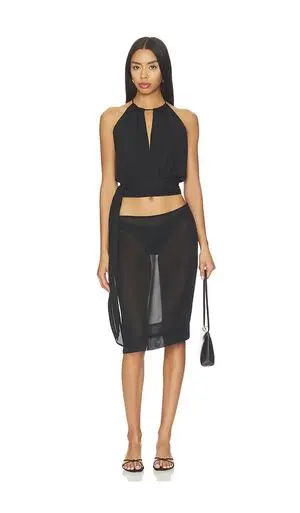 WITH HARPER LU Draped Halter Top