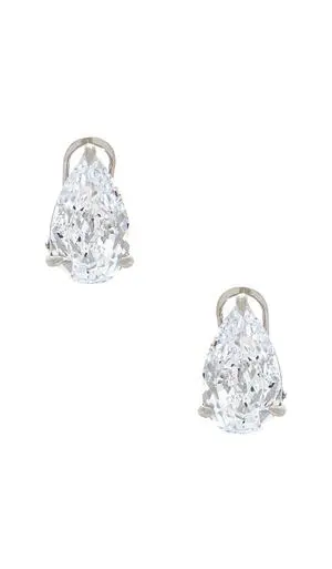 ADINA EDEN Cz Fancy Pear Stud Earring In Metallic