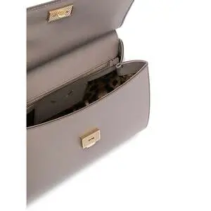 Dolce & Gabbana Calfskin Top Handle Bag With Push-lock Fastening - Cream
