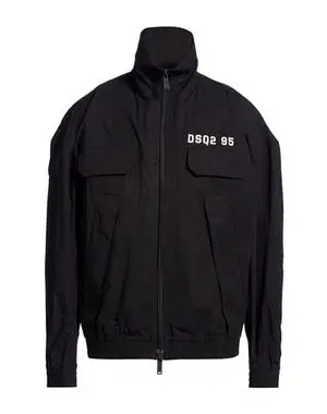 Dsquared2 Jacket Size Cotton, Elastane - Black