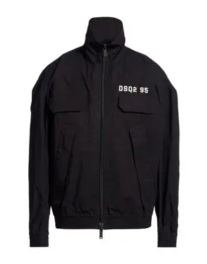 Dsquared2 Jacket Size Cotton, Elastane - Black