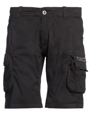Alpha Industries Shorts & Bermuda Shorts Size Cotton, Elastane - Black