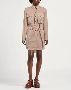 Pinko Cotton Gabardine Shirt Dress With Belt