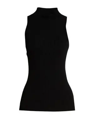 TWINSET Knitted Mock Neck Sleeveless Top - Black