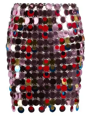 Rabanne Mini Skirt Size Polyester, Steel