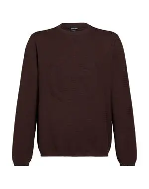 Giorgio Armani Chocolate Virgin Wool And Polyester Sweater