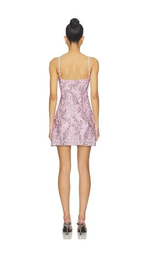 WITH HARPER LU Sequined Lace Mini Dress