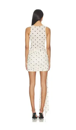 WITH HARPER LU Mesh Wrap Mini Dress