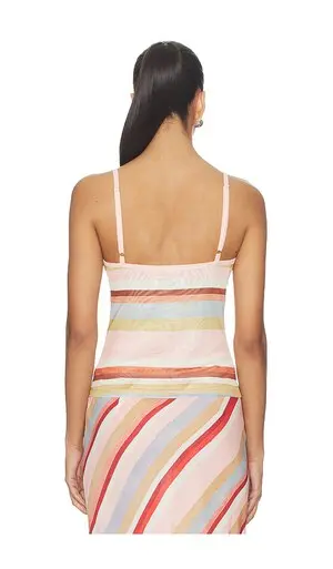 WITH HARPER LU Mesh Camisole Top