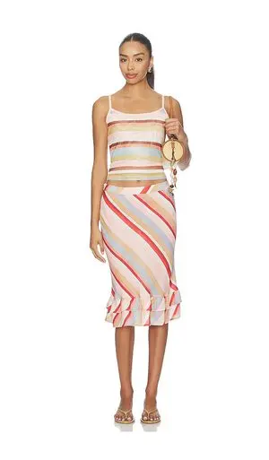 WITH HARPER LU Mesh Camisole Top