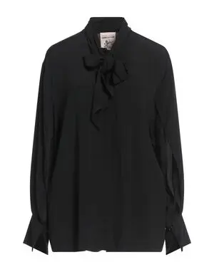 SEMICOUTURE Shirt Azure Size Acetate, Silk - Black
