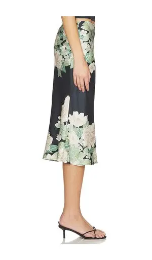 SAU LEE Floral Midi Skirt