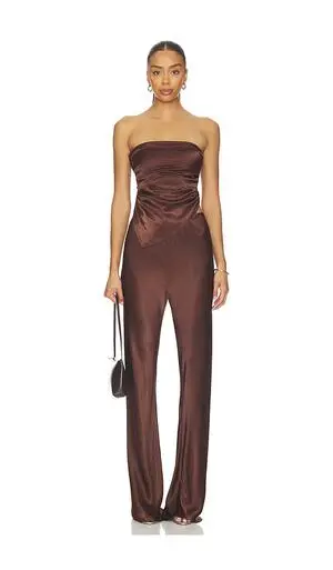 LAMARQUE Baila Strapless Asymmetrical Top - Chocolate