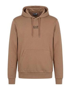 EA7 Cotton And Polyester Hooded Sweatshirt - Camel