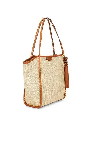 Rebecca Minkoff Dylan Tote With Raffia And Leather Trim
