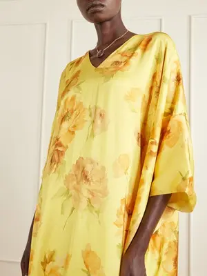 DIMA AYAD Floral-print Satin Gown