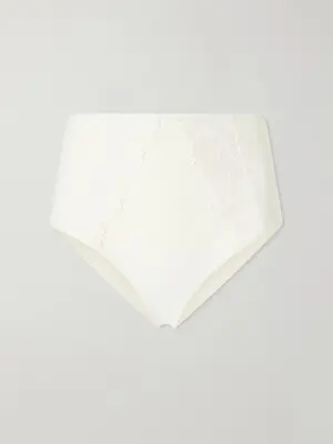 Kiki De Montparnasse Embroidered Bikini Briefs - Neutrals