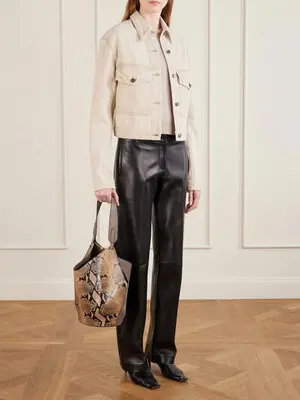 Khaite Tomer Cropped Denim Jacket - Neutrals