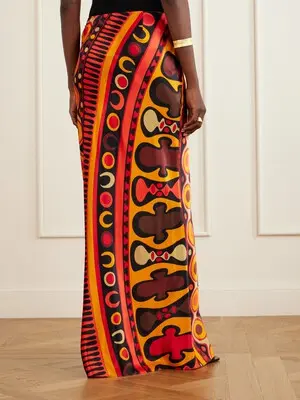 Emilio Pucci Printed Maxi Skirt - Orange
